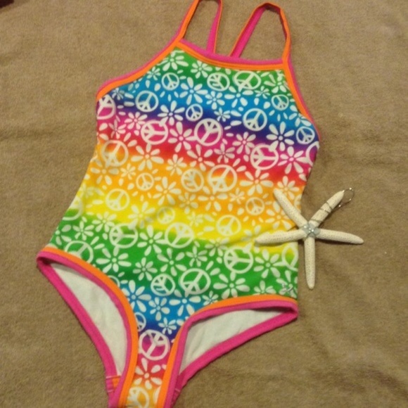 2Chillies | Swim | Peace Sign One Piece Swimsuit | Poshmark